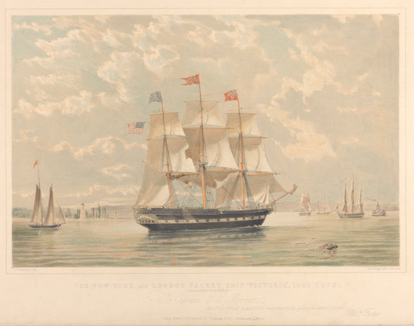 The New York and London Packet ship Victoria (entering New York Harbour ...