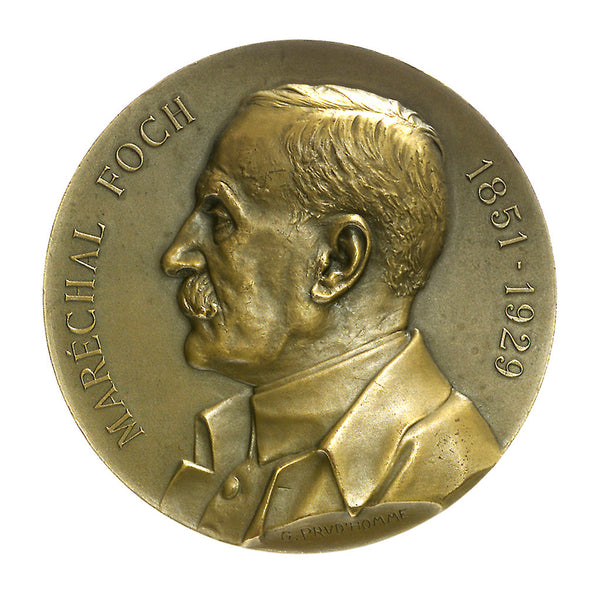 Medal commemorating Marshal Ferdinand Foch (1851-1929) and the cruiser ...