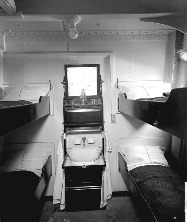 Third Class cabin on the 'Aquitania' (1914) posters & prints by Bedford ...