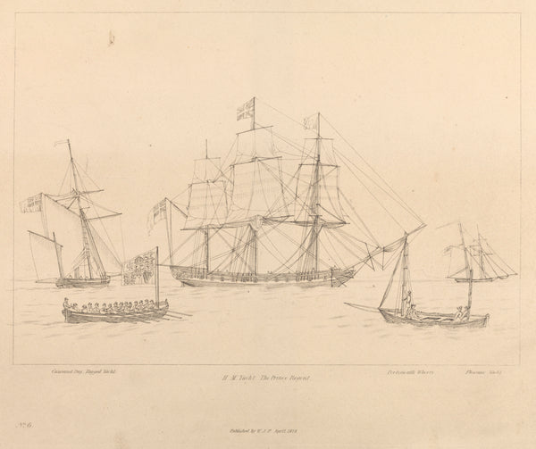 HM Yacht The Prince Regent and her ship's boat posters & prints by Unknown