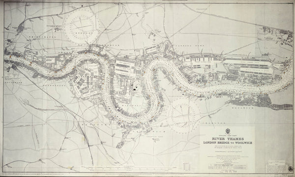 Map of River Thames: London Bridge to Woolwich posters & prints by unknown