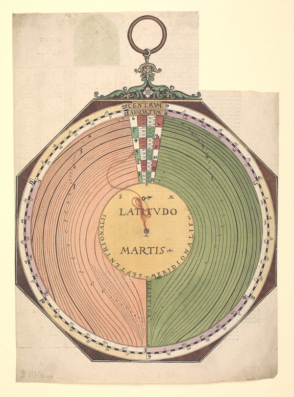 Volvelle to determine the latitude of Mars and the general rule which ...