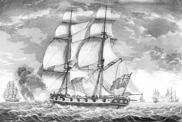 A King's brig in chase of a privateer posters & prints by William Elmes