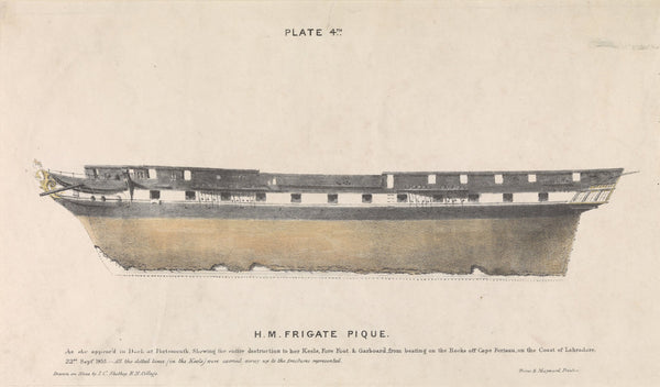 HMS frigate 'Pique' as she appeared in Dock at Portsmouth posters ...