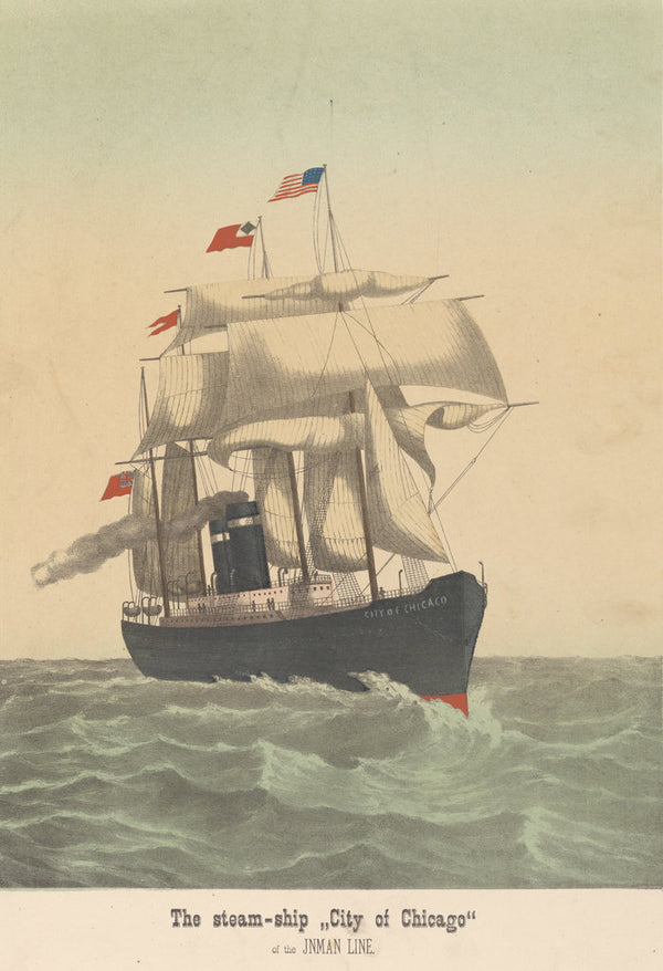The steam-ship 'City of Chicago' of the Inman Line posters & prints by ...