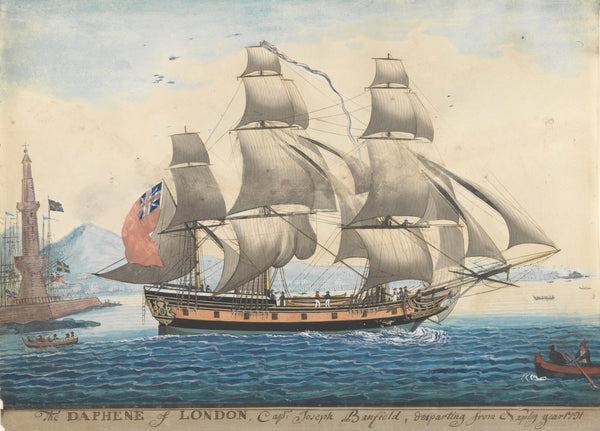 The Daphene of London, Capt. Joseph Banfield, departing from Naples ...