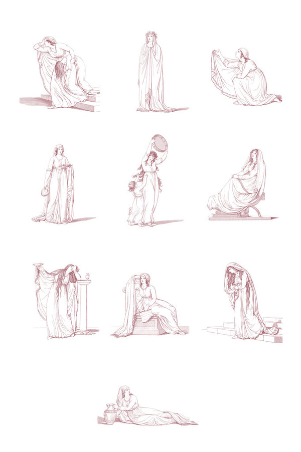 A compilation of Emma Hamilton's Attitudes in red posters & prints by ...